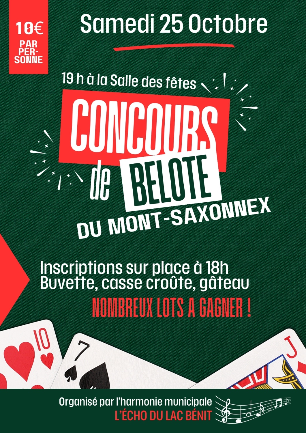 Affiche Concours Belote _ 25 oct 2025 - Mairie Mont-Saxonnex